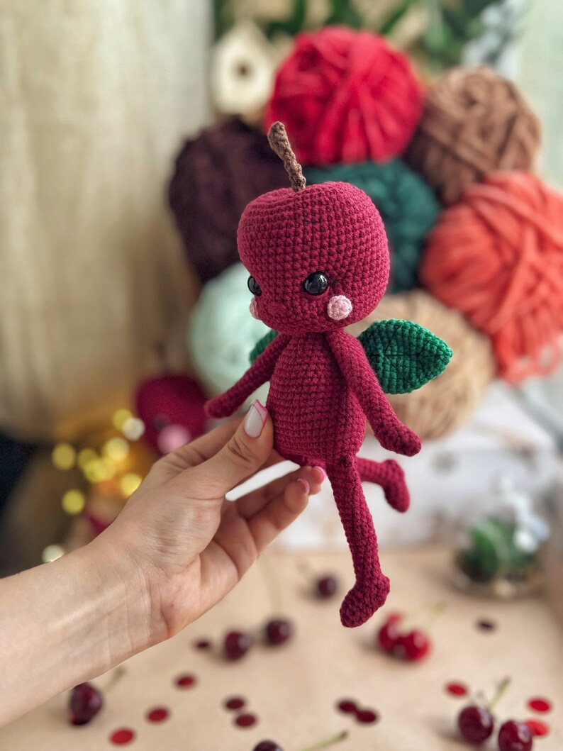 Crochet Pattern Cherry Doll, Cherry Berry Crochet Doll, Amigurumi ...