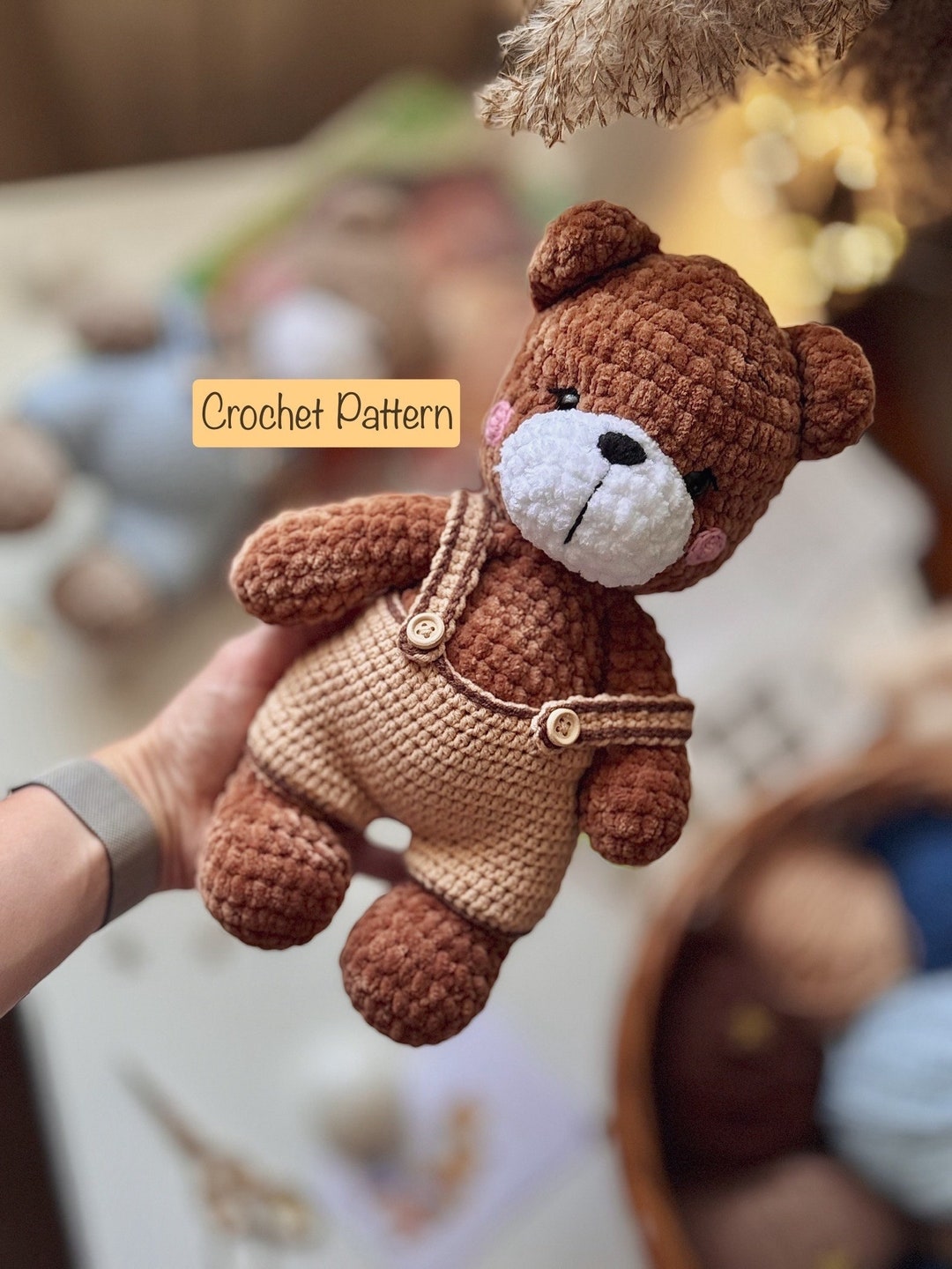 Crochet Pattern Bear, Bear Amigurimi, Bear With Pants Pattern, Crochet ...
