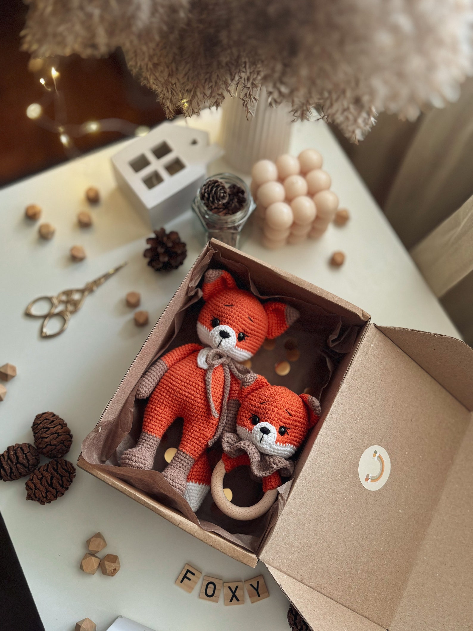 Foxes Crochet Pattern Set 2in1, Crochet Fox Toy, Crochet Baby Rattle ...