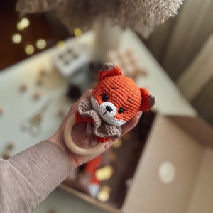 Crochet Pattern Fox Baby Rattle, Fox Rattle, Crochet Fox, Rattle ...