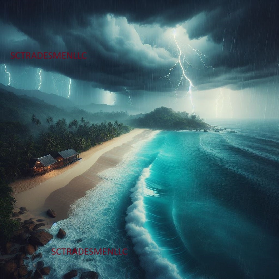 Tropical Beach Storm Digital Image Picture Pic Photo Wallpaper ...