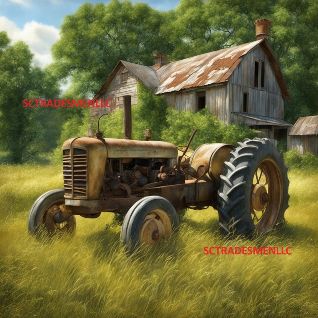 Old House & Tractor Digital Image Picture Pic Photo Wallpaper ...
