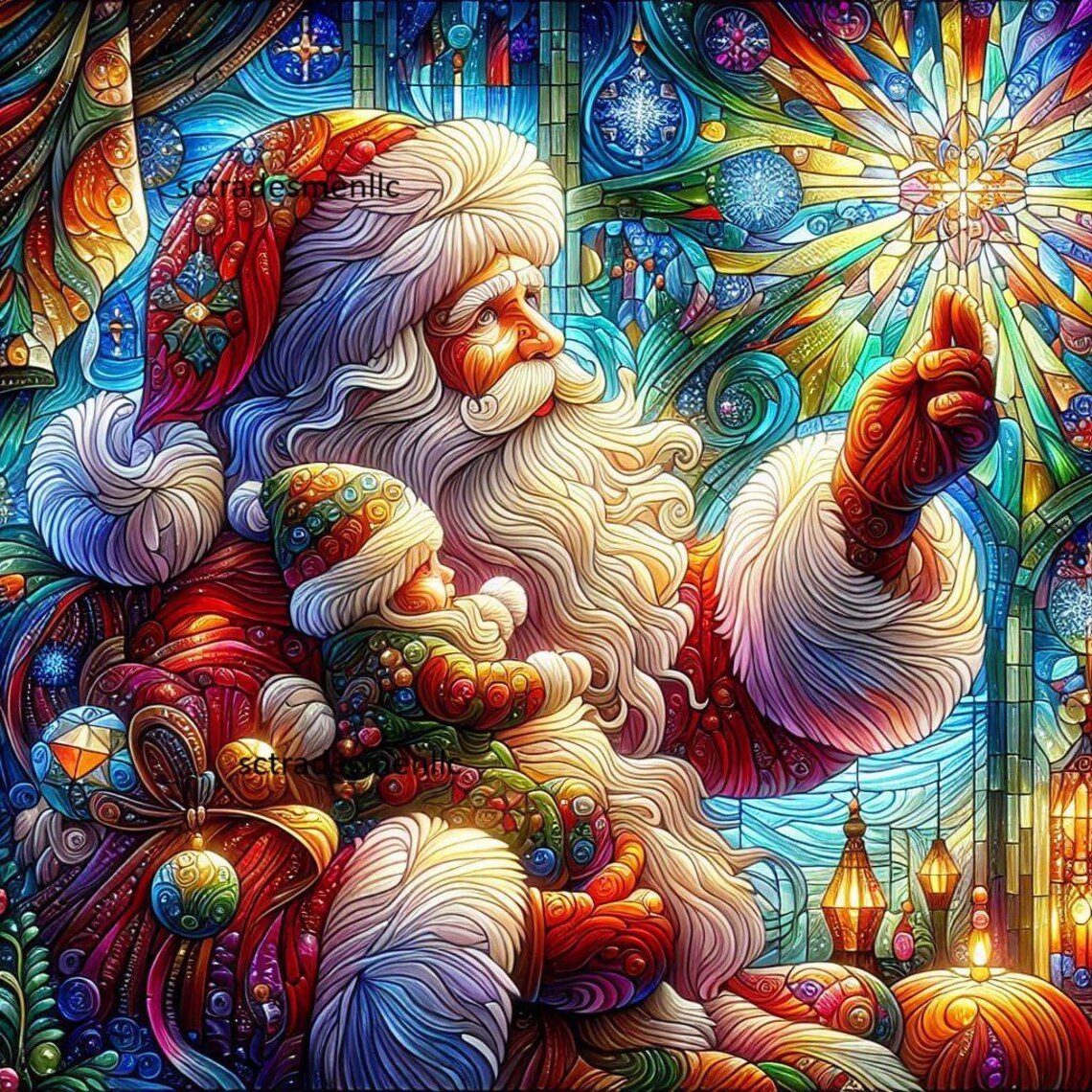 Santa & Child Digital Image Picture Pic Photo Wallpaper Screensaver ...