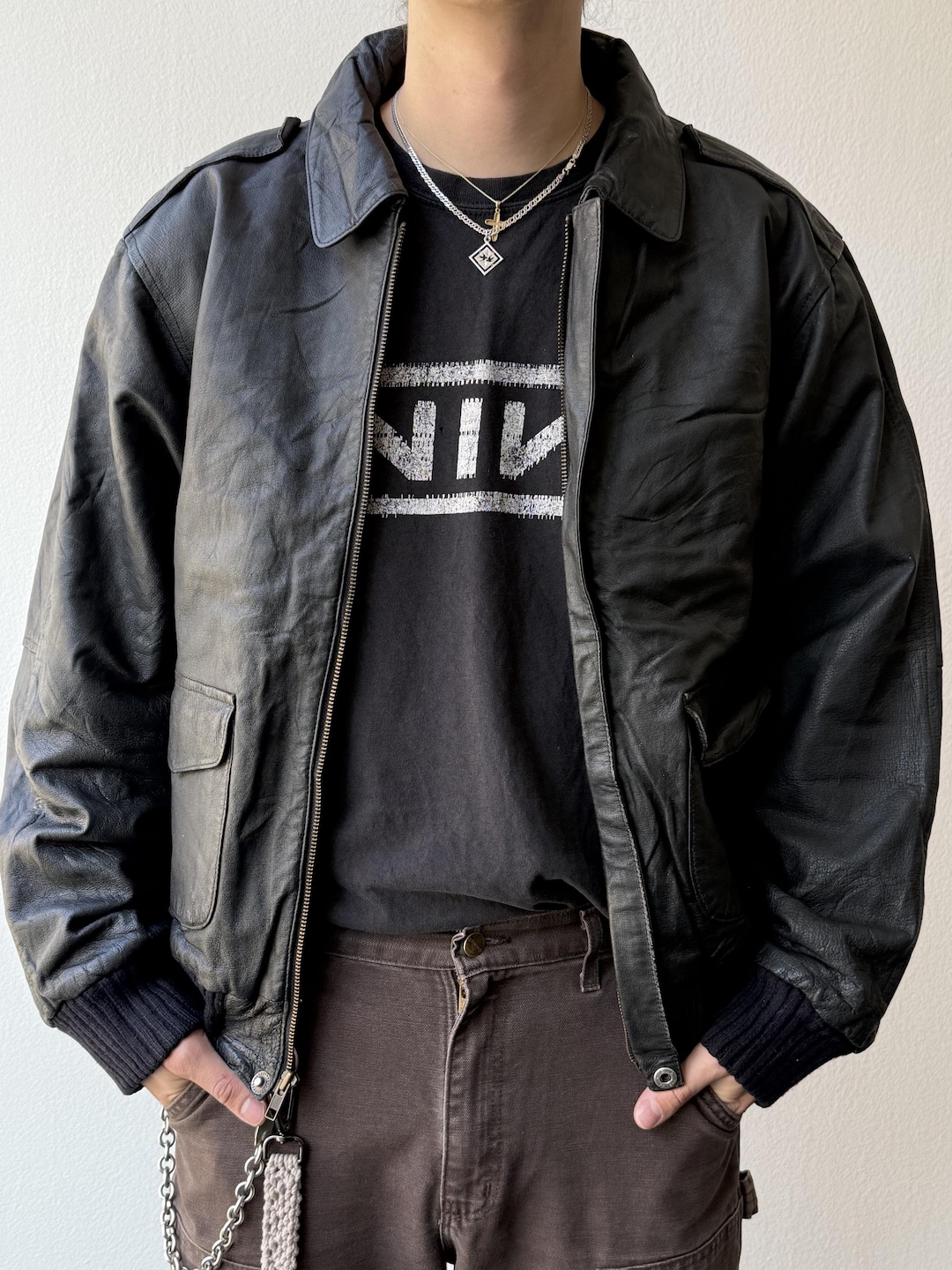 Vintage 1990s Burk’s Bay A-2 Leather Jacket - Size L - Etsy