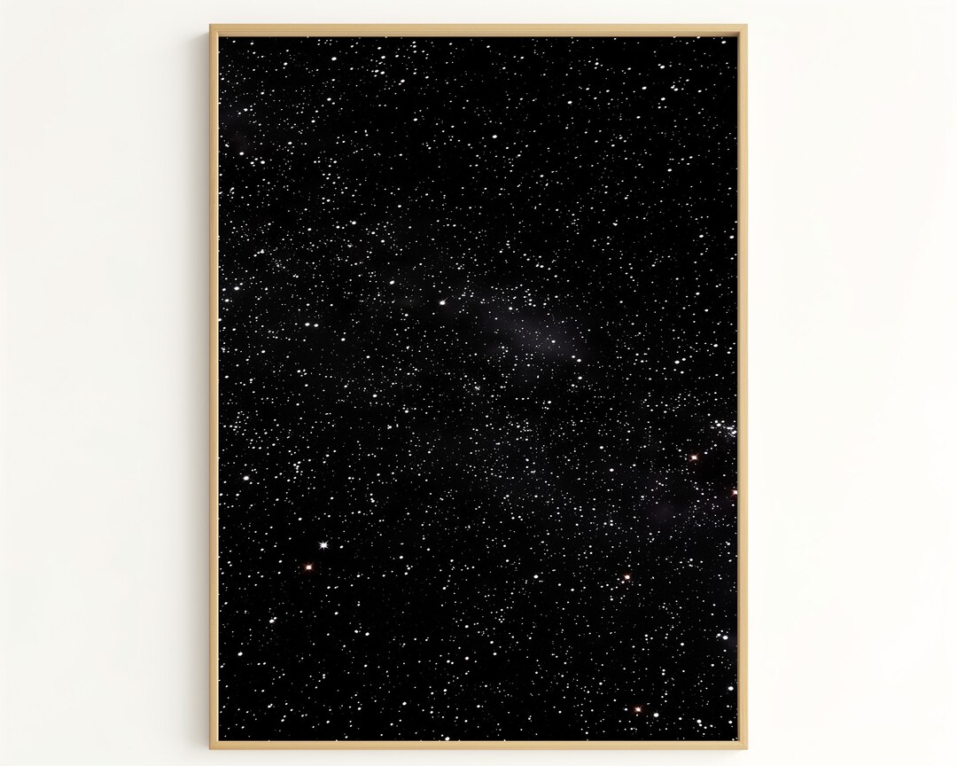 Cosmic Wall Art - Starry Night Sky Painting, Minimalist Cosmic Decor ...