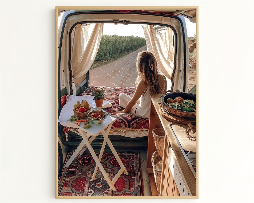 Van Life Art Print, Cozy Camper Van Scene, Perfect for Adventure ...