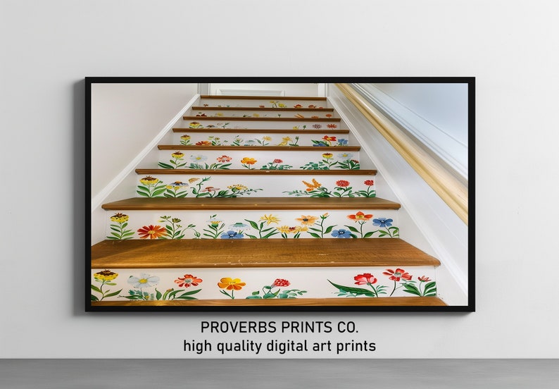 Whimsical Home Decor: Hand-painted Floral Stair Risers, Unique ...