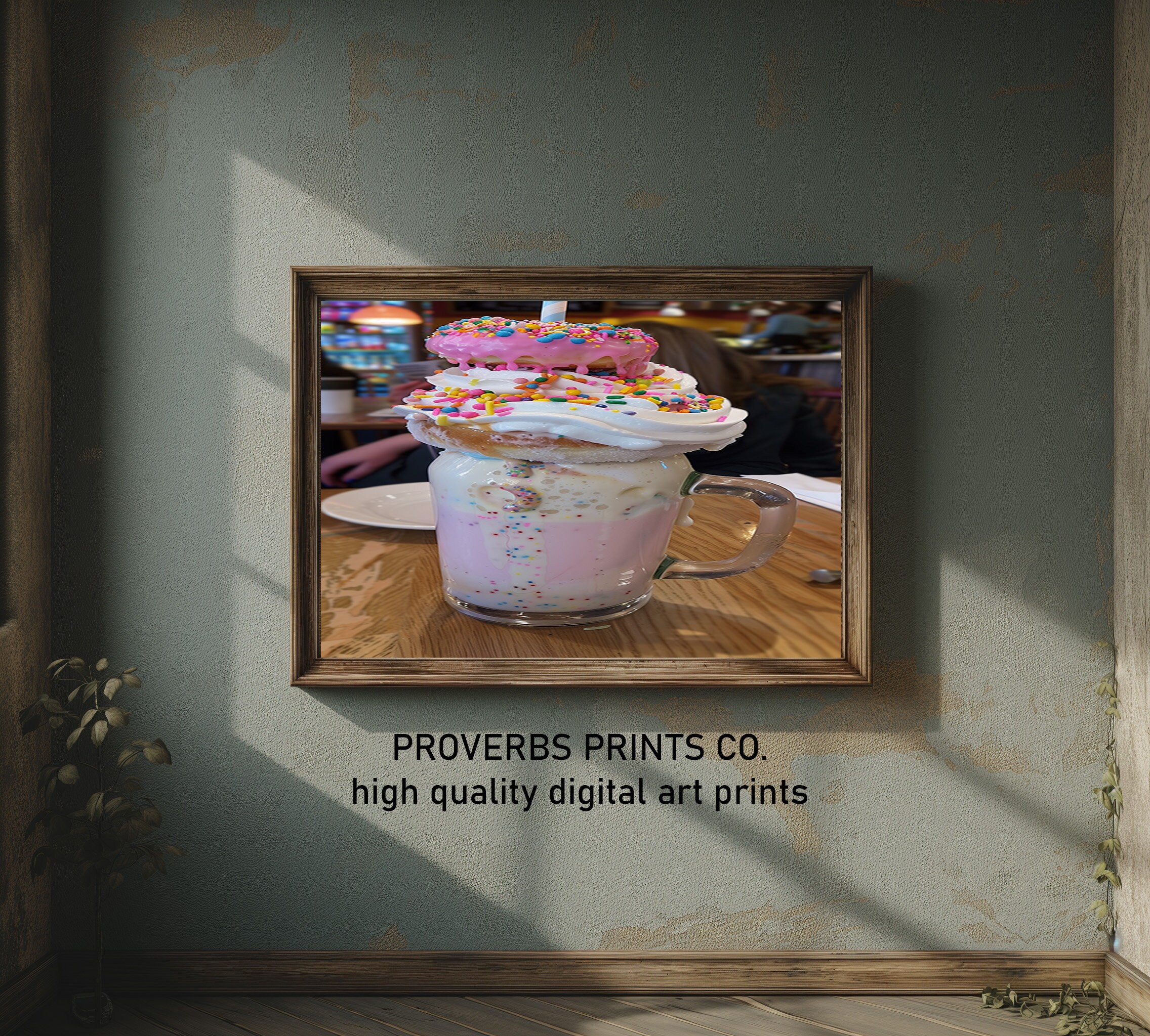 Milkshake Art - Deluxe Milkshake With Whipped Cream + Sprinkles Print ...