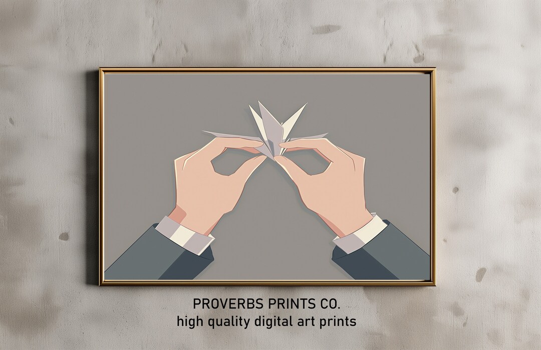 Japanese Origami Print - Stunning Digital Art of Folding Anime Hands ...