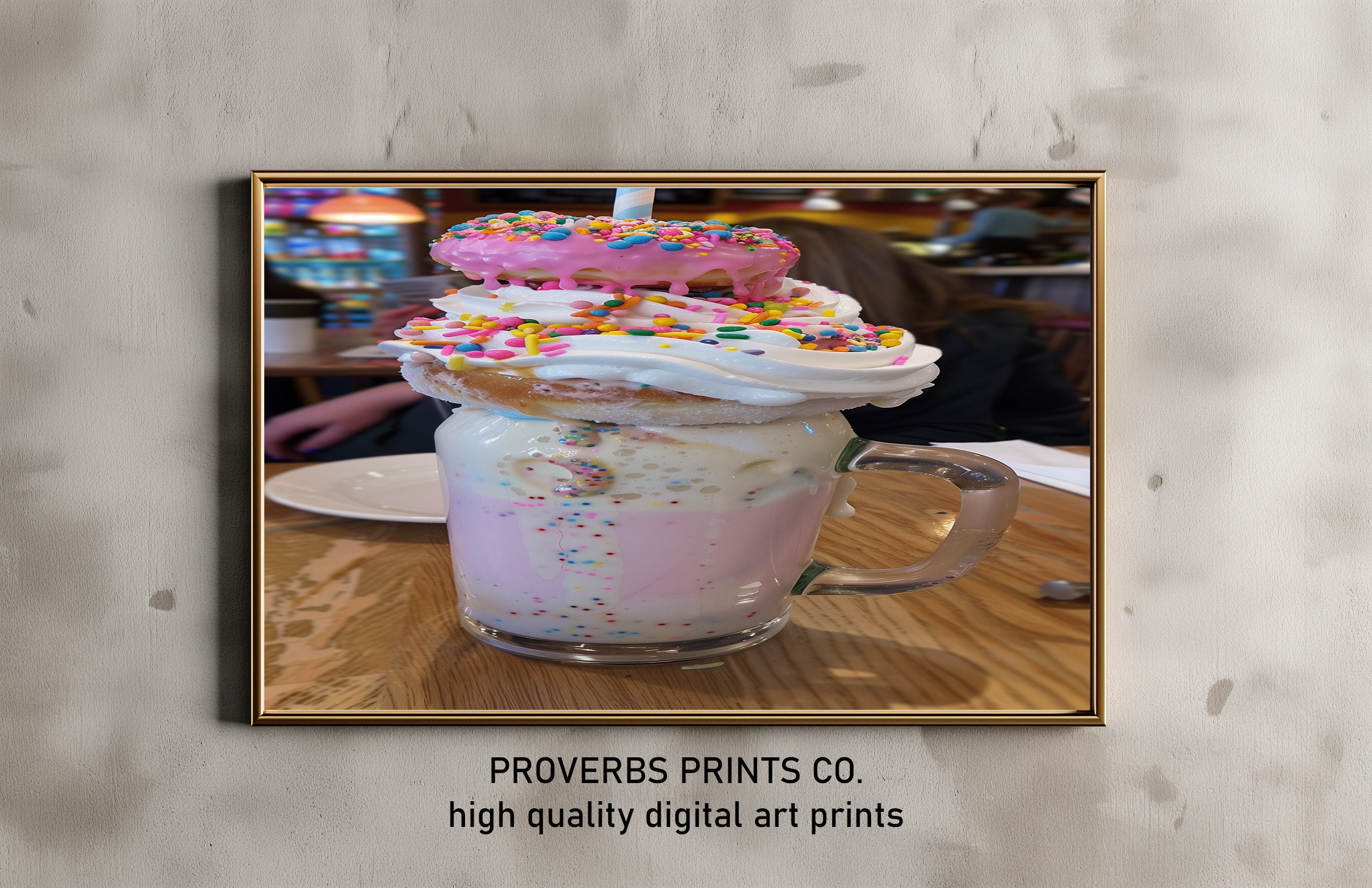 Milkshake Art - Deluxe Milkshake With Whipped Cream + Sprinkles Print ...