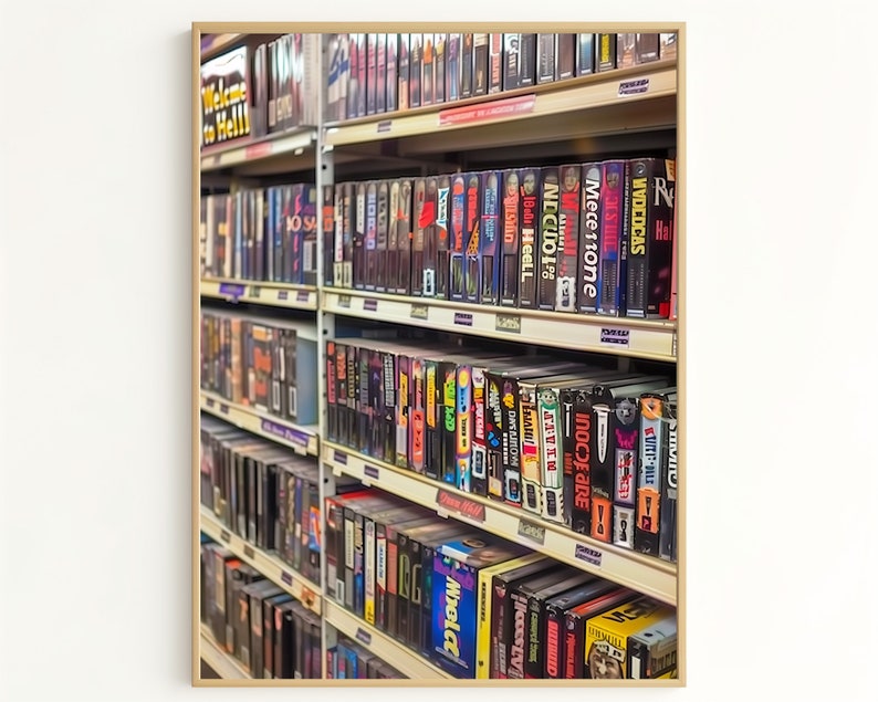 Old School VHS Art Print, Nostalgic Retro Video Store Scene, Perfect ...