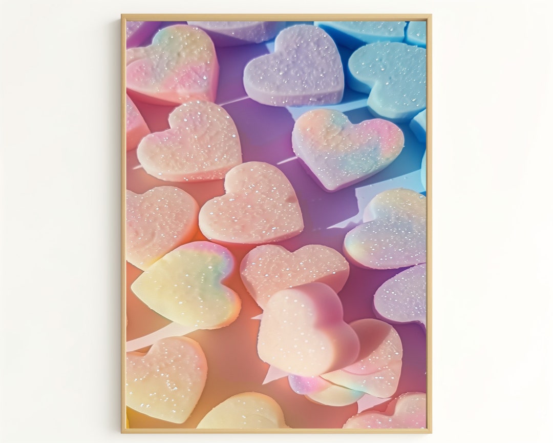 Candy Heart Art Print – Sweet and Colorful Treats, Whimsical Decor ...