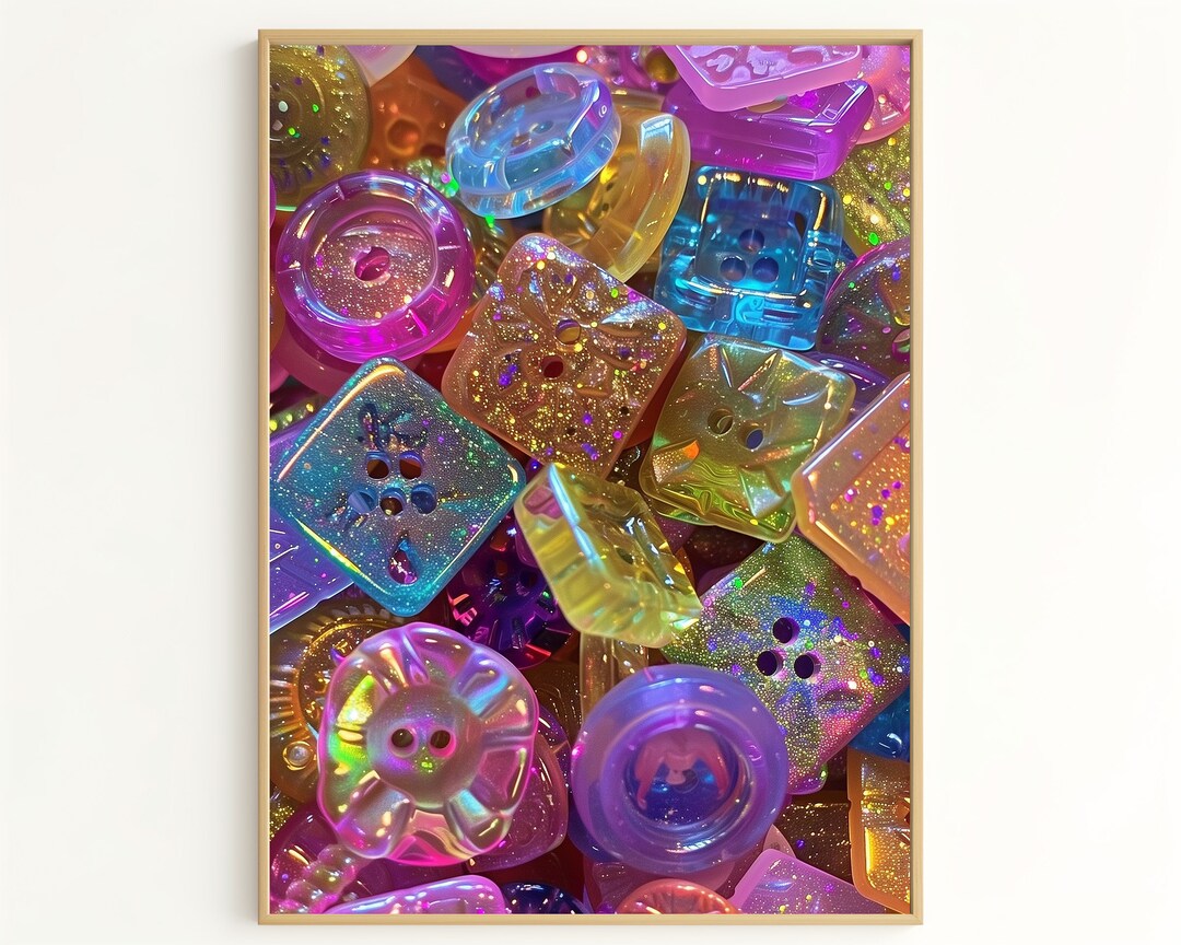 Glitter Embellishments: Assorted Holographic Glitter Buttons for ...