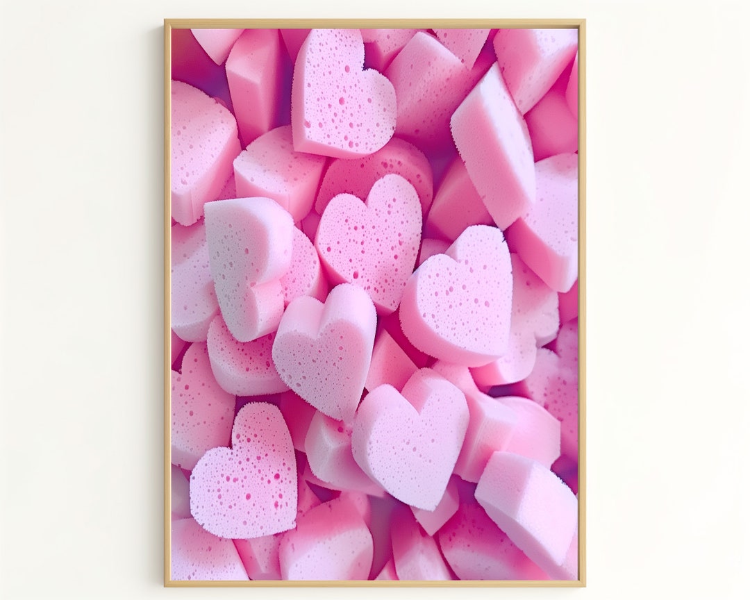 Cosmetic Sponges - Soft Pink Heart-shaped Sponges for Cute Bathing or ...