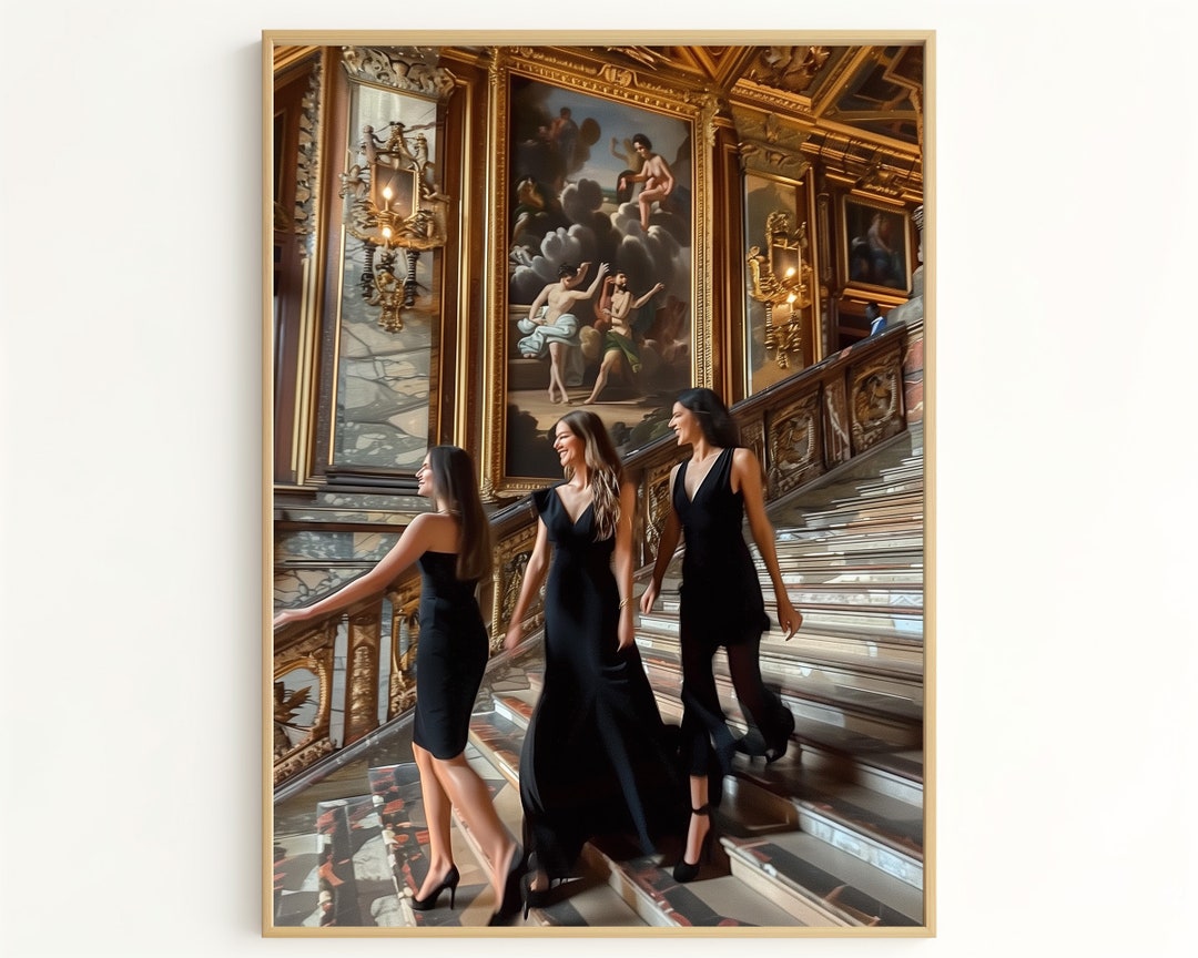 Black Dress Wall Art Elegant Ladies in Black Dresses Art Print ...