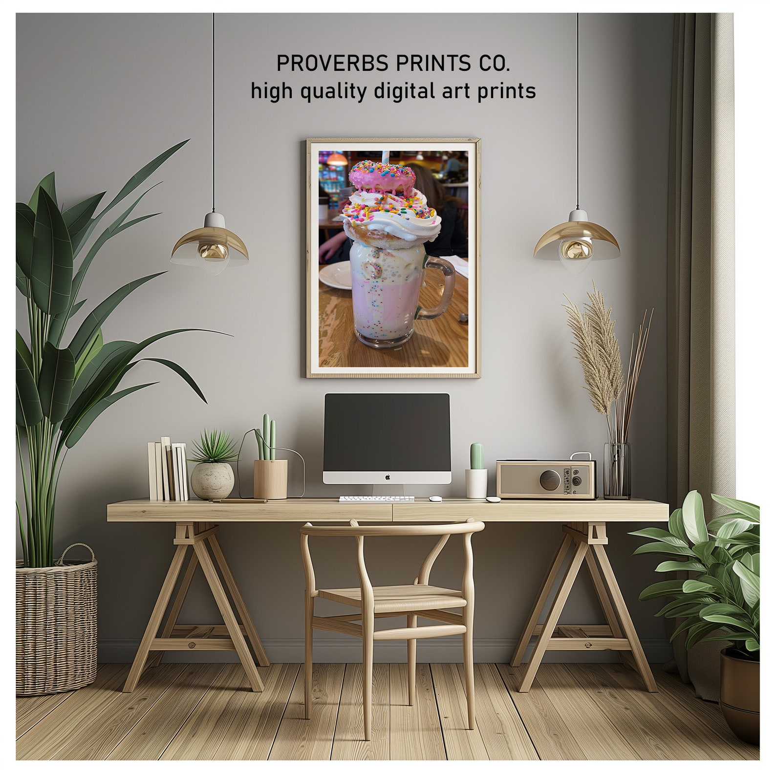 Milkshake Art - Deluxe Milkshake With Whipped Cream + Sprinkles Print ...