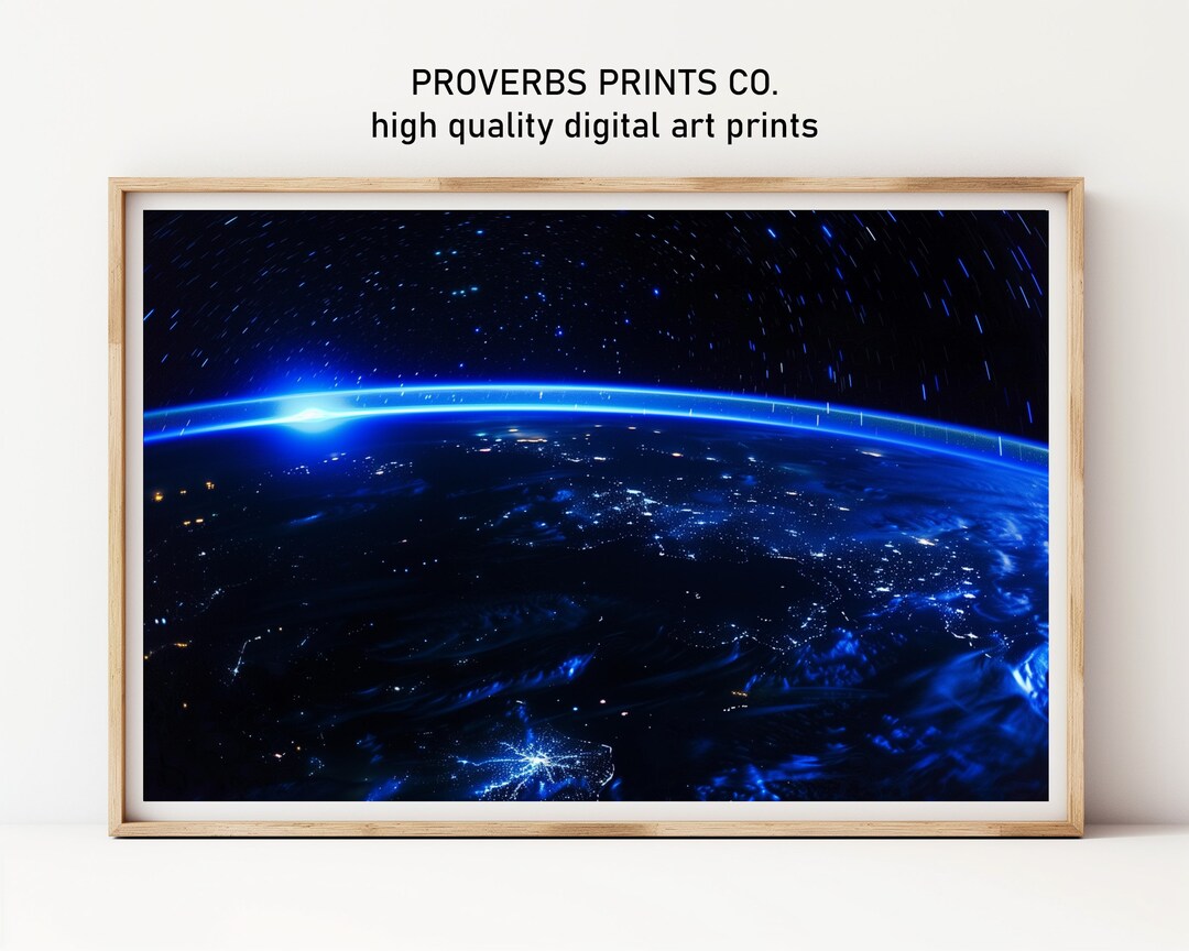 Deep Space Photography Print: Stunning View of Earth at Night, Cosmic ...