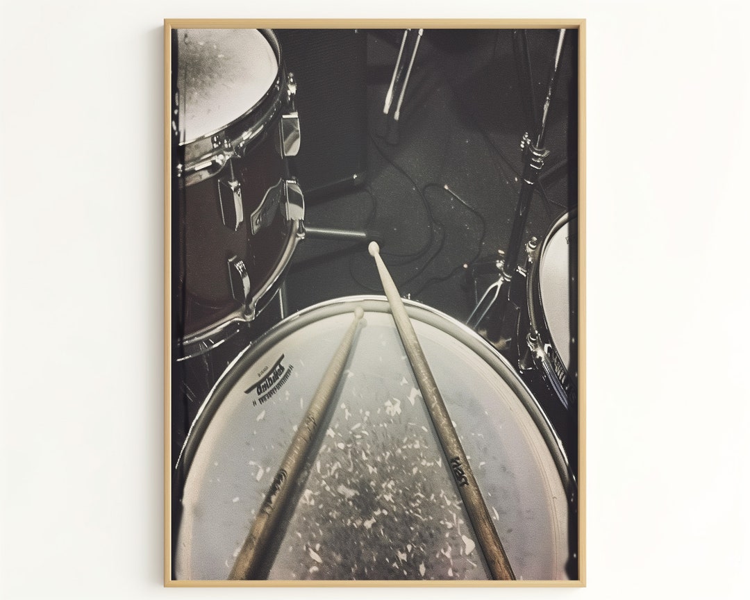 Vintage Drumsticks Art Print, Classic Well-worn Sticks on Snare Photo ...