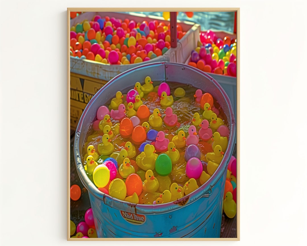 Chromatic Art Rubber Duck Pond Game, Colorful Floating Ducks for ...
