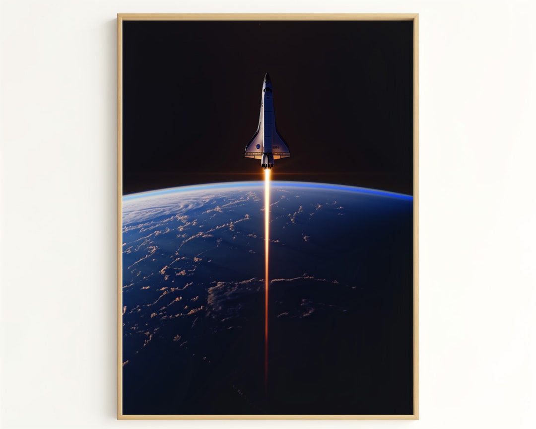 Space Shuttle Launch: Epic Liftoff Over Earth, Stunning Wall Art ...