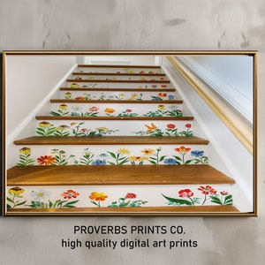 Whimsical Home Decor: Hand-painted Floral Stair Risers, Unique ...