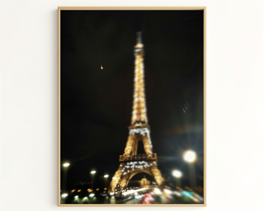 Paris Photo Art Print, Eiffel Tower Nighttime Scene, Stunning Urban ...