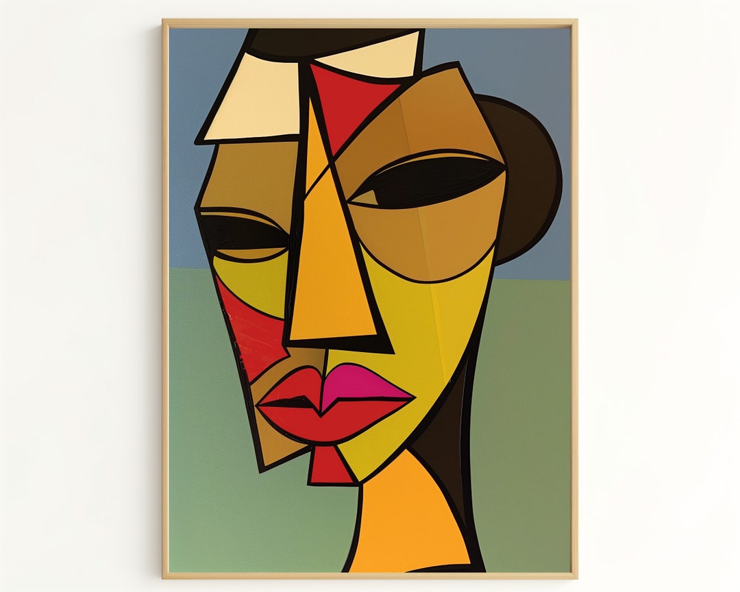 Cubist Paintings - Colorful Modern Face Art Print - Ideal for Home ...