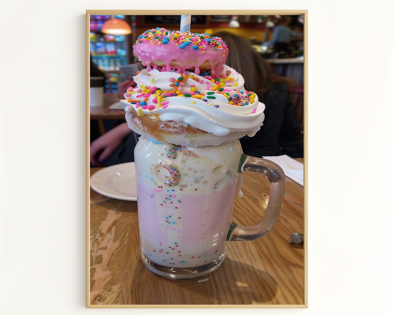Milkshake Art - Deluxe Milkshake With Whipped Cream + Sprinkles Print ...
