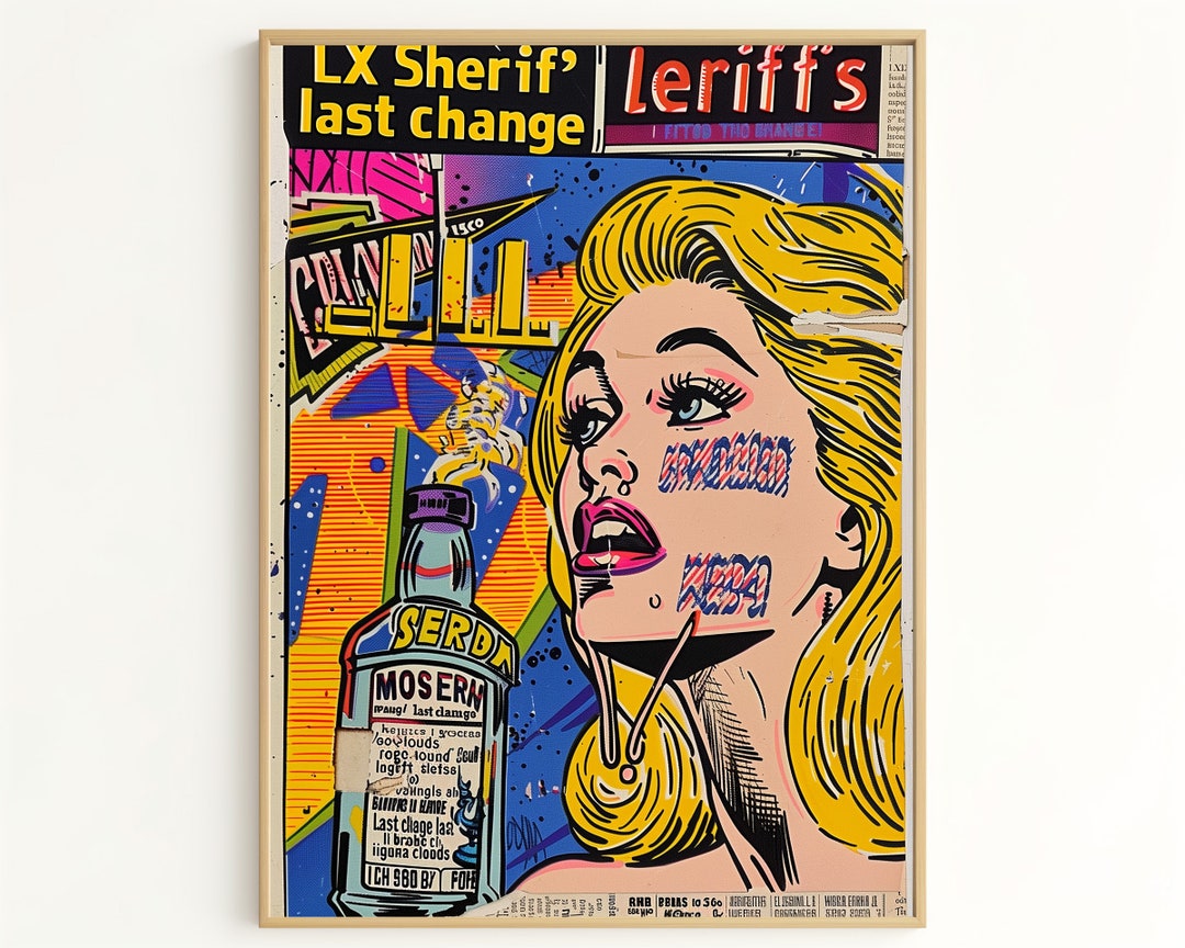 Retro Comic Art Print - Vibrant Pop Art Poster Featuring a Woman With ...