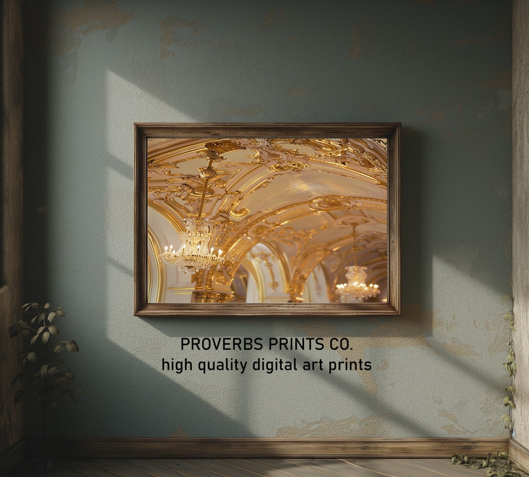 Ornate Wall Decor, Luxurious Golden Hallway Architectural Art for ...