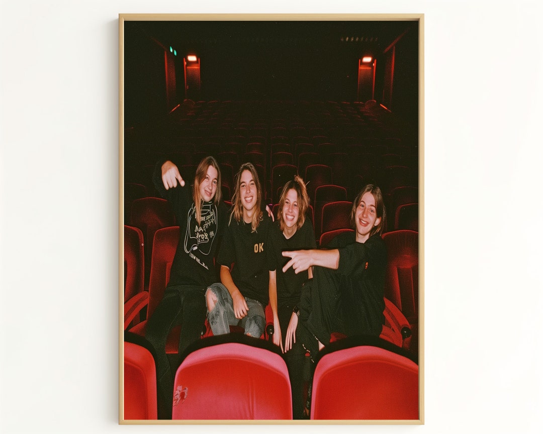 Movie Night Invite, Fun Cinema Vibes Art Print Featuring Teens in an ...