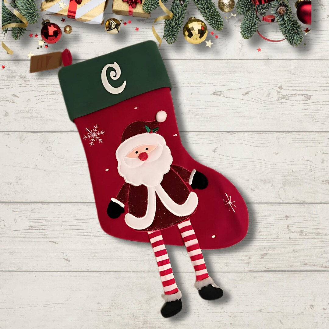 Personalised Deluxe Santa With Legs Christmas Stocking L Personalised ...