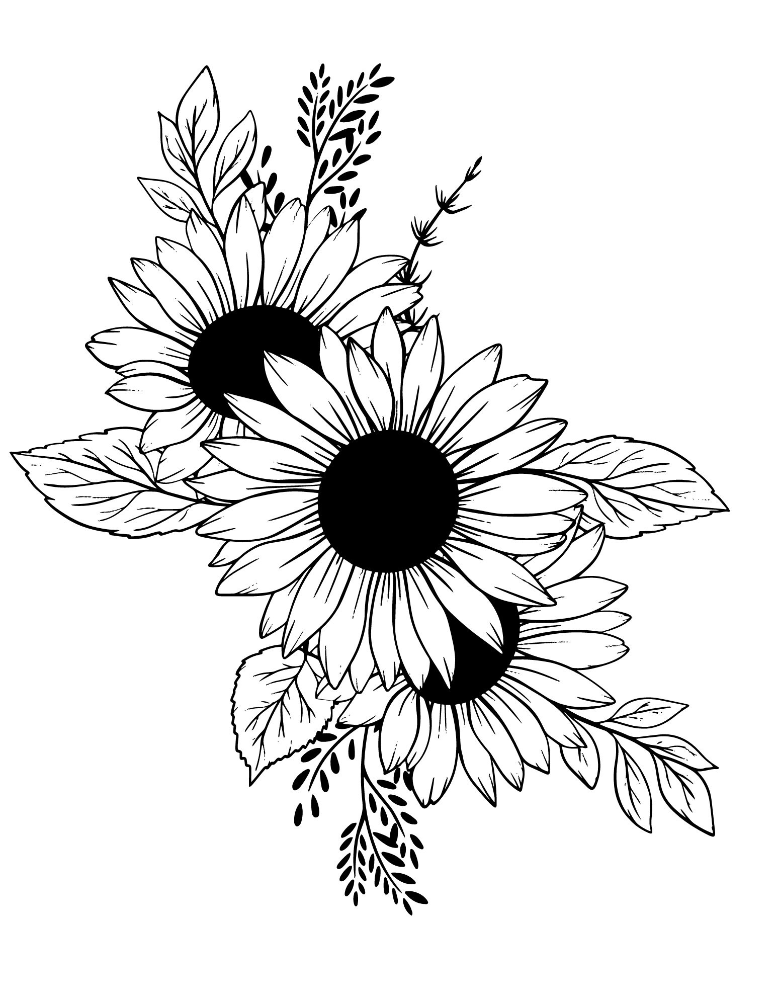 Flower Coloring Book Flower Coloring Pages Printable Floral Coloring ...