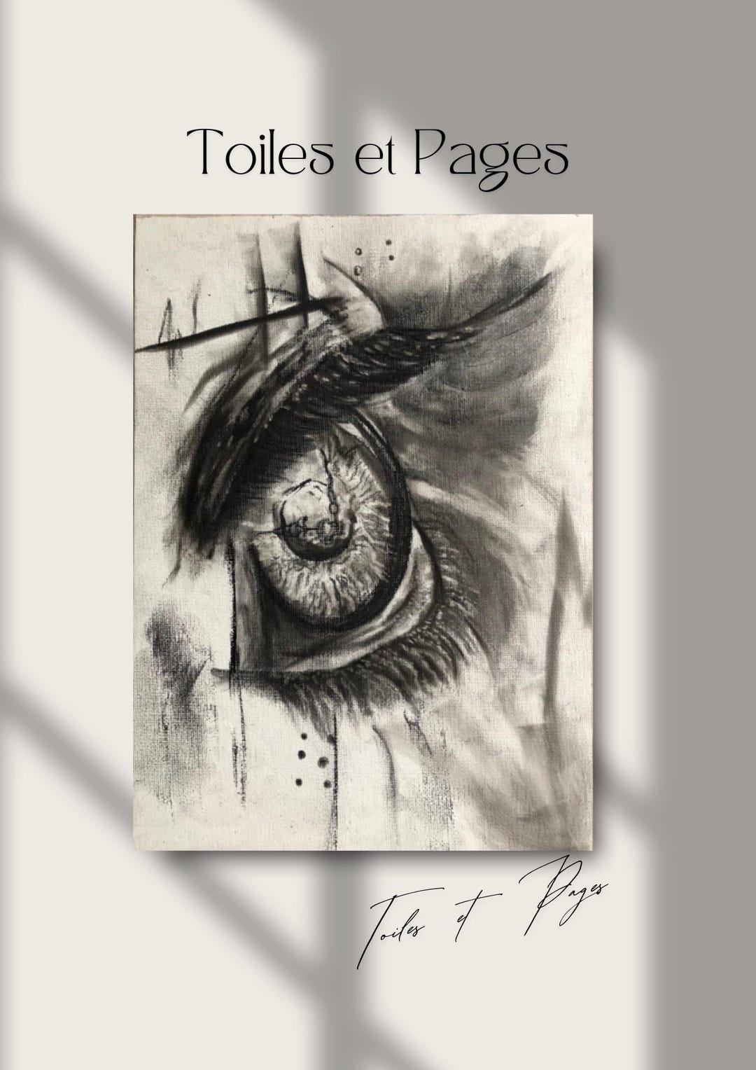 Unique Charcoal Canvas, Original A4 Cotton Art, Intense Artwork ...
