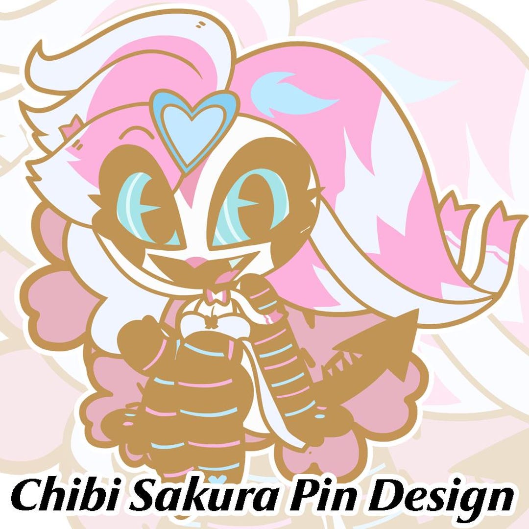 Custom Hazbin Hotel/helluva Boss OC or Canon chibi Sakura Pin Design - Etsy