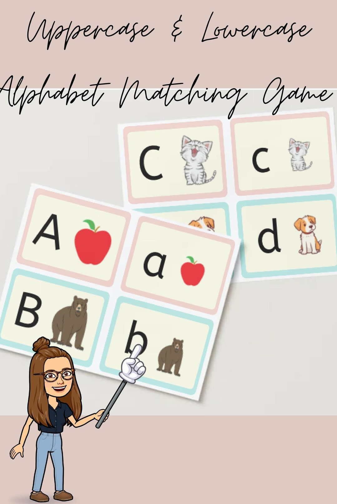 UPPERCASE and LOWERCASE Alphabet - Matching Game - Flash Cards - Etsy