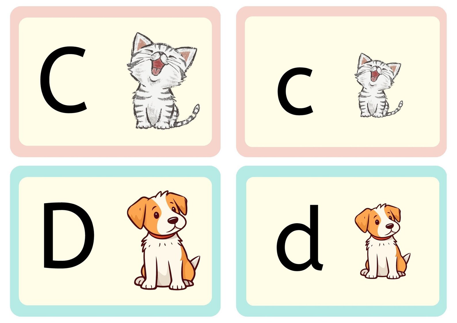 UPPERCASE and LOWERCASE Alphabet - Matching Game - Flash Cards - Etsy