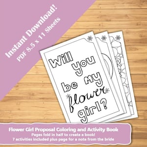 Flower Girl Proposal Coloring and Activity Book - Etsy
