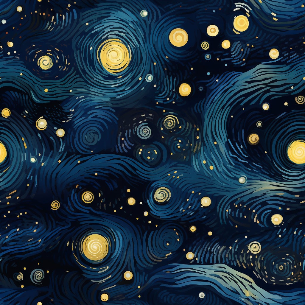 Starry Night Inspired Pattern - Etsy