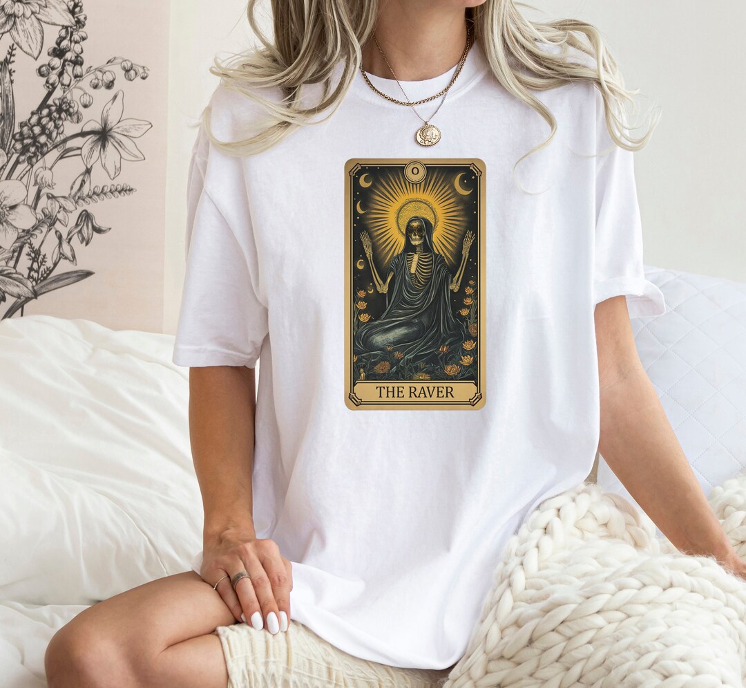 Tarot Raver Card Shirt, Witch, Rave Lover, Tarot Card, Womens Trippy ...