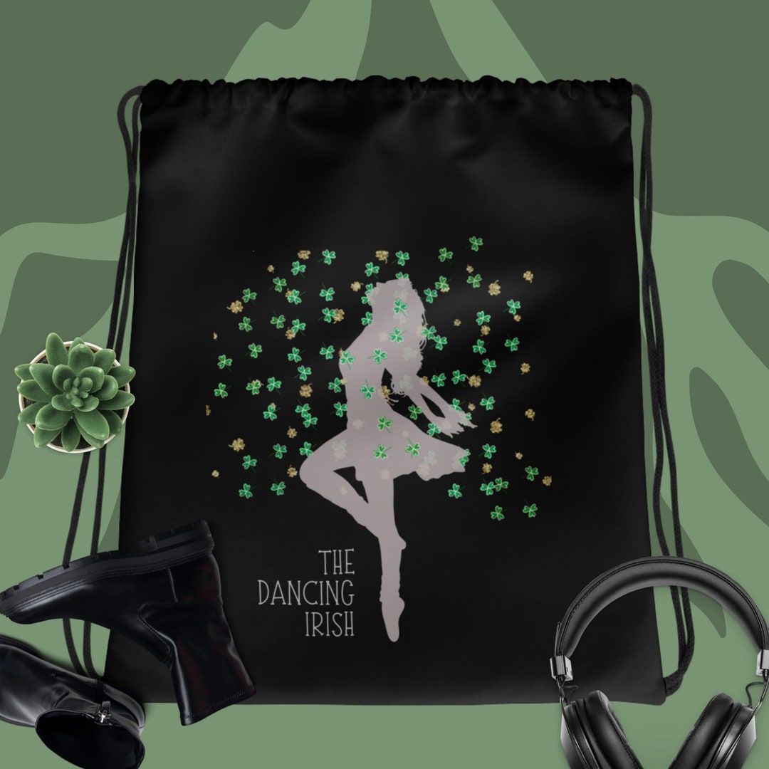 Irish Step Dancer Drawstring Bag, Custom Irish Dance Gear, Unique Girls ...