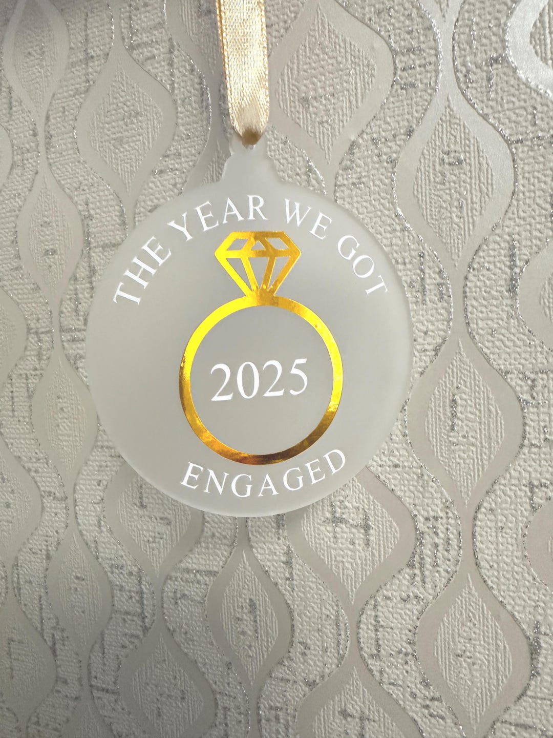 Personalized Engagement Bauble | the Year We Got Engaged Ornament - Etsy
