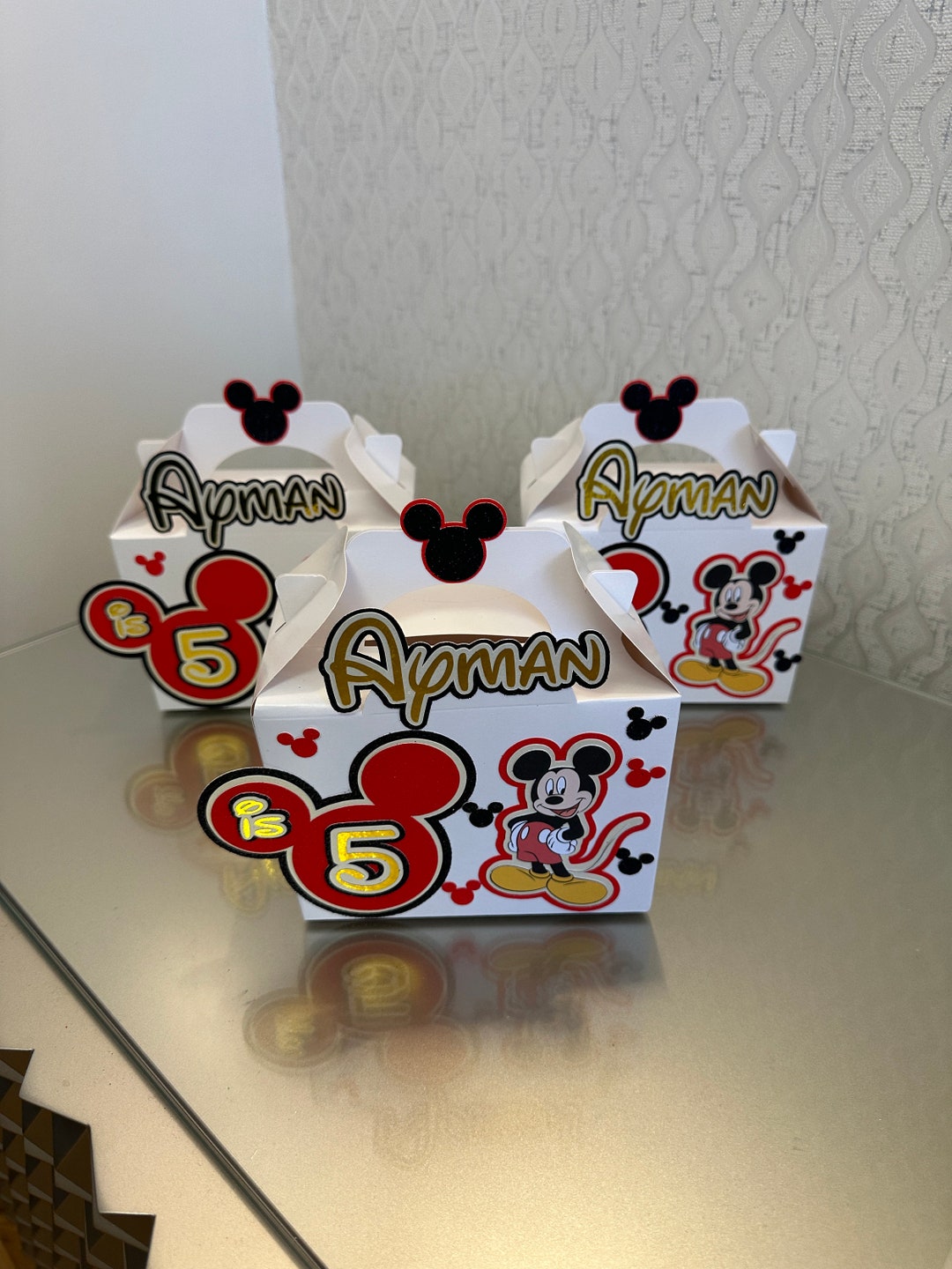 Mickey Mouse Themed Party/food Boxes | Kids Personalised Party Boxes ...