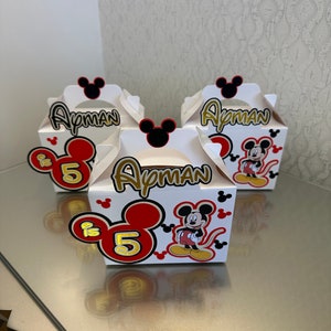 Mickey Mouse Themed Party/food Boxes | Kids Personalised Party Boxes ...
