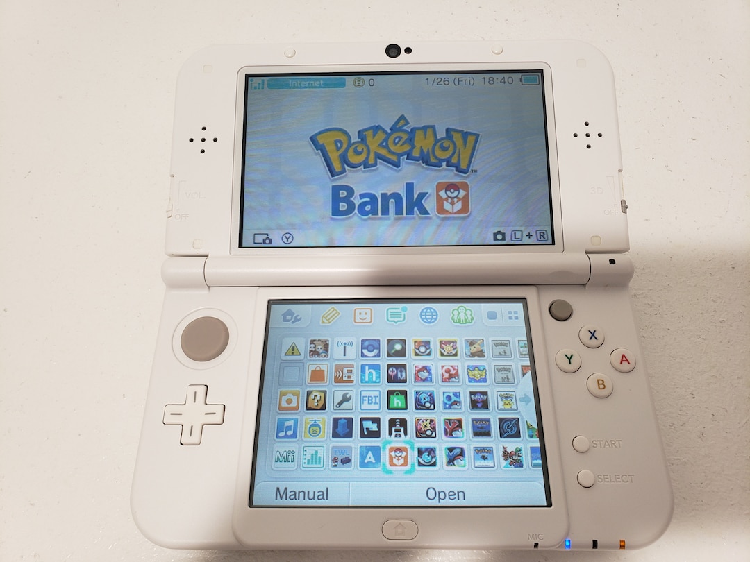 Modded White 3ds XL Bottom IPS With Pokemon Bank Poke Transporter 6 ...