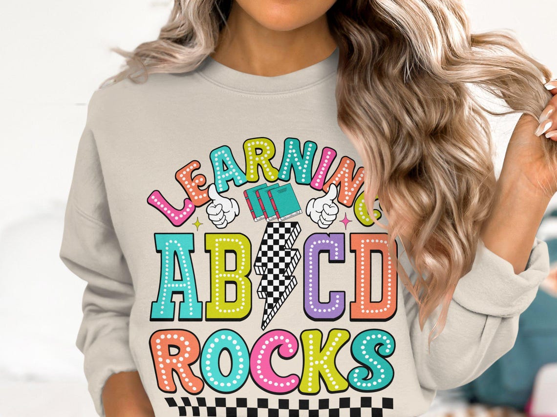 Retro Teacher Png, Learning ABCD Rocks Png, Teacher Bright Doodles ...