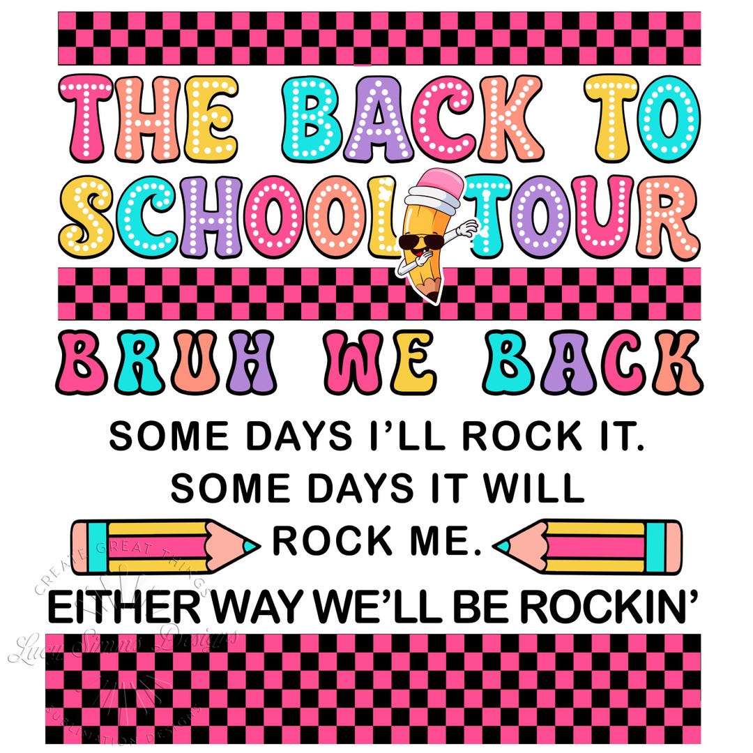 Retro Back to School Rockin' Tour PNG - Teacher Doodle (digital ...