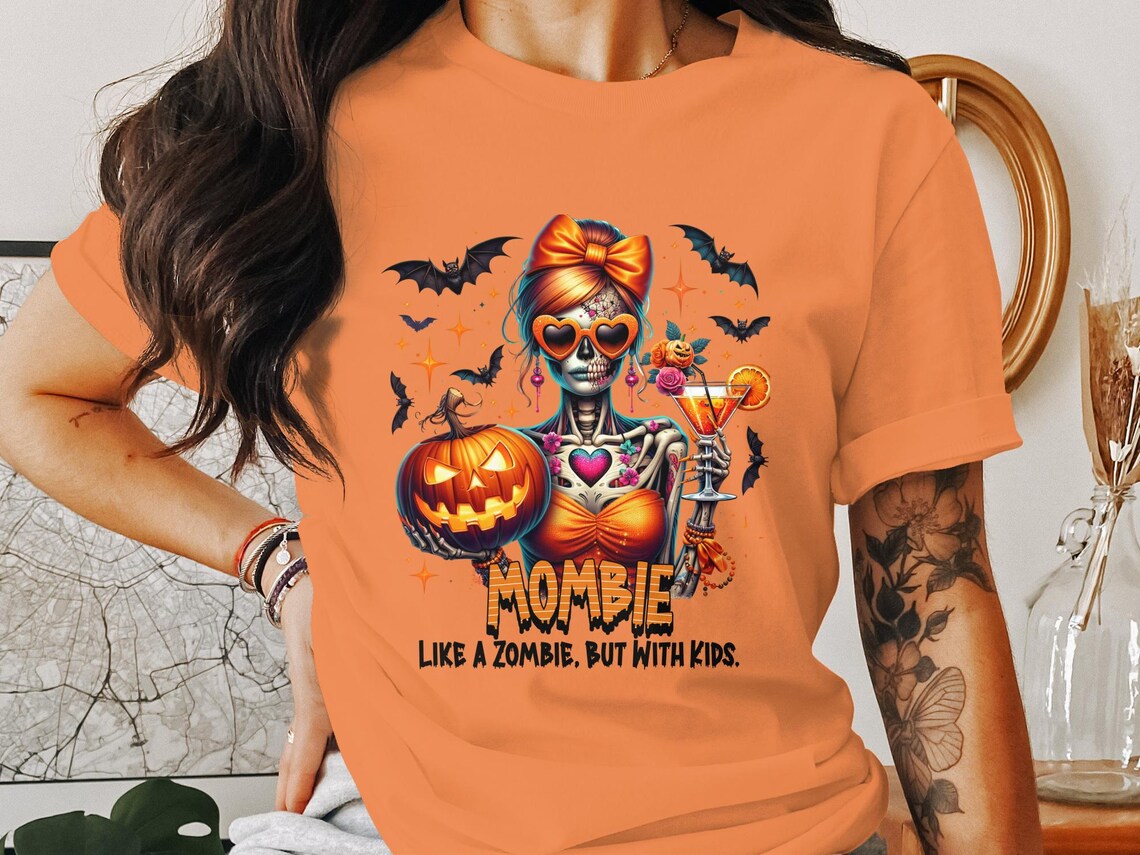 Mombie Png, Funny Mom Sublimation Design Like A Zombie but With Kids ...