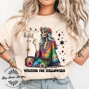 Hippie Skeleton Png, Snarky Skeleton Png, Halloween Png, Spooky Vibes ...