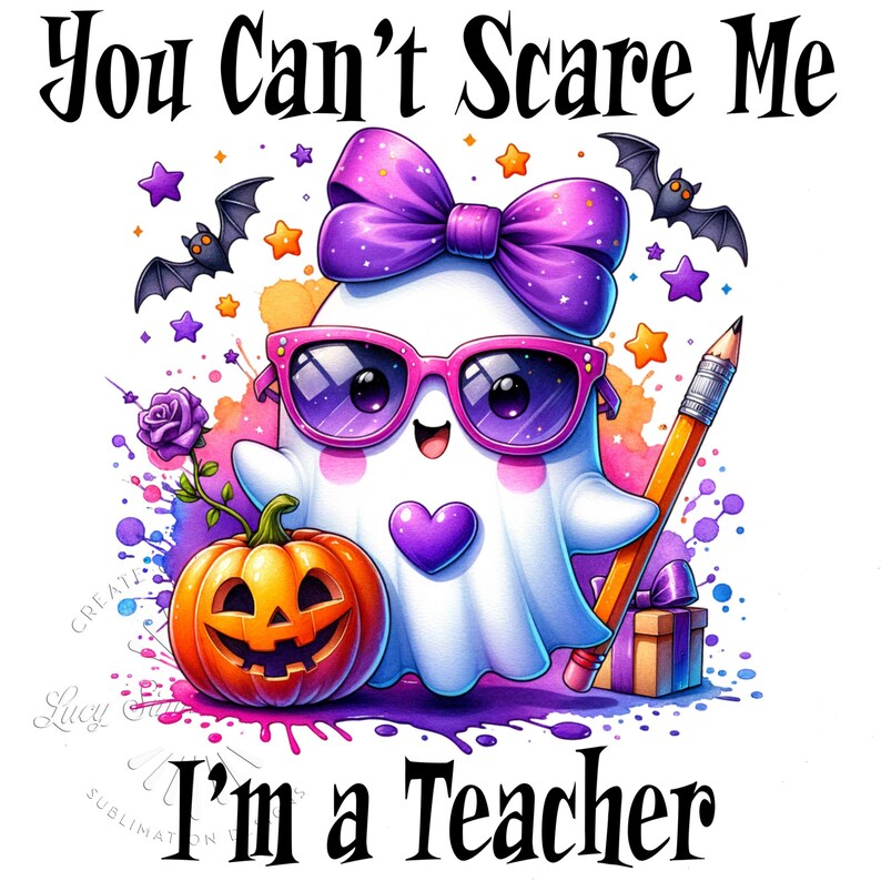 Ghost Teacher Halloween PNG, Retro Fall Design (digital Download) - Etsy